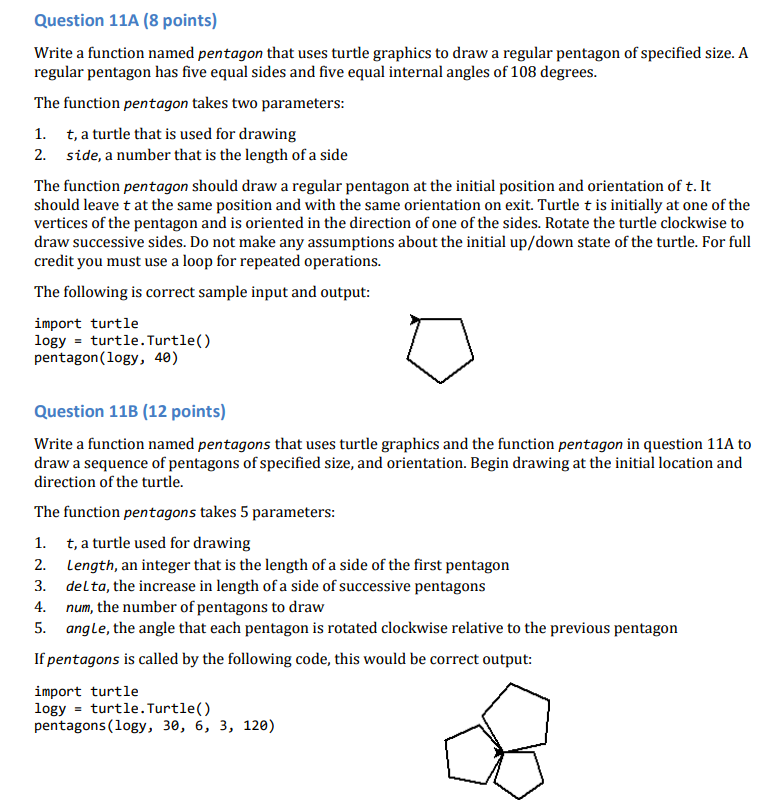Solved Question 11a 8 Points Write A Function Named 