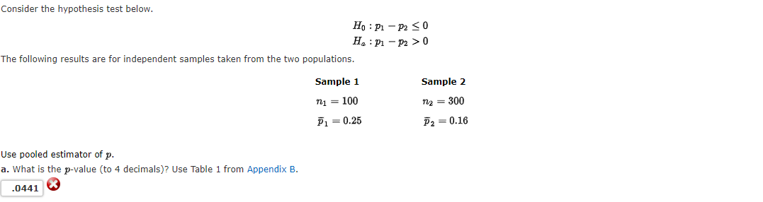 Solved Consider the hypothesis test below. \\[ | Chegg.com
