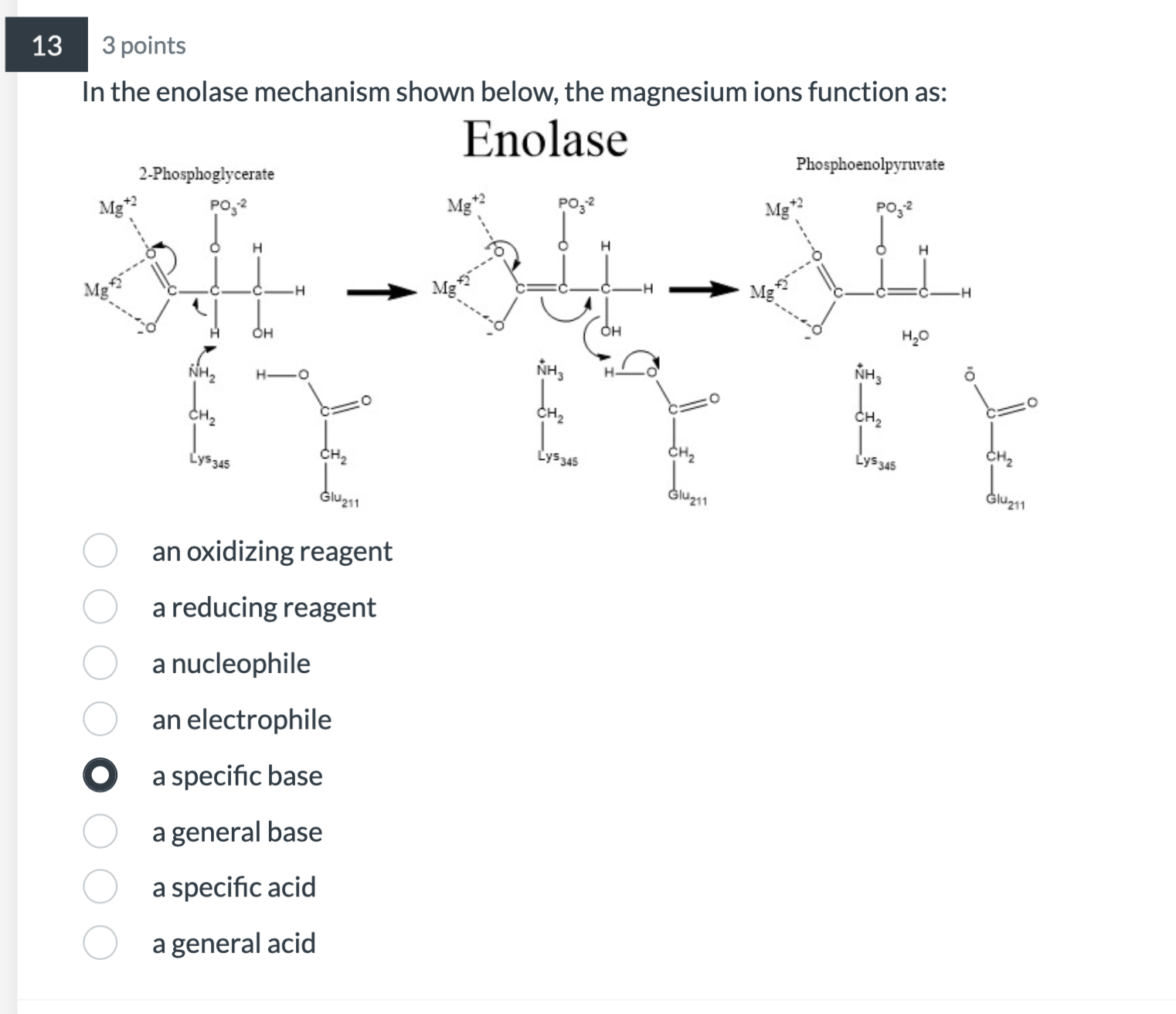 Solved In the enolase mechanism shown below, the magnesium | Chegg.com