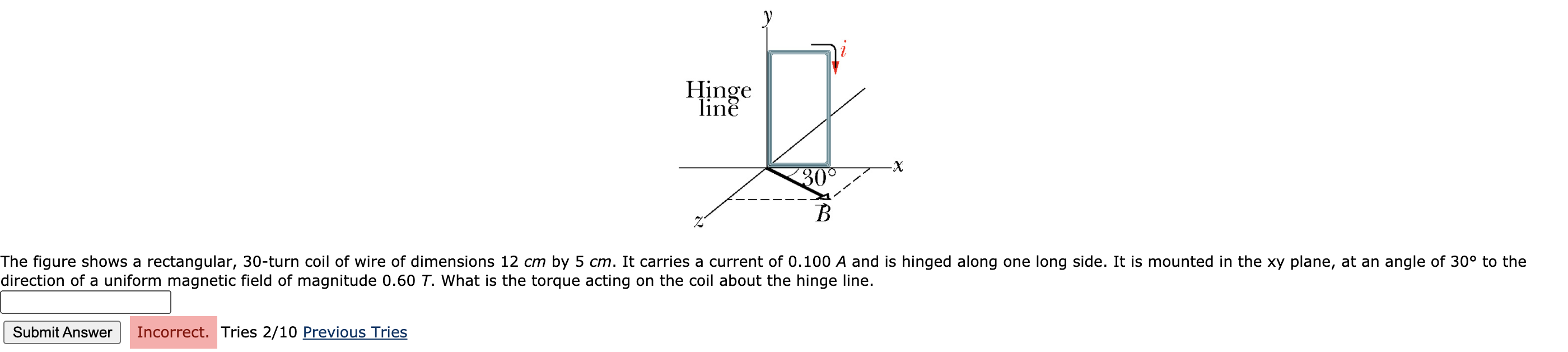 Solved Hinge line - 30° B The figure shows a rectangular, | Chegg.com