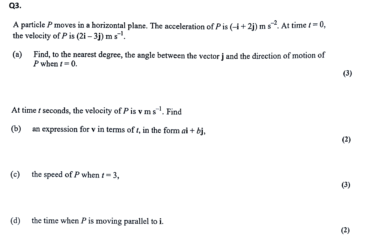 Solved A particle P moves in a horizontal plane. The | Chegg.com