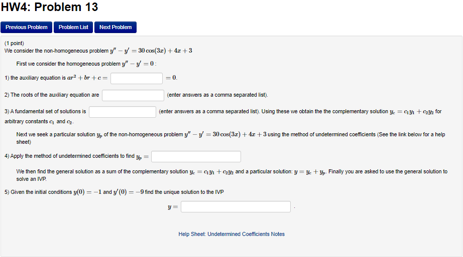 Solved HW4: Problem 13 Previous Problem Problem List Next | Chegg.com