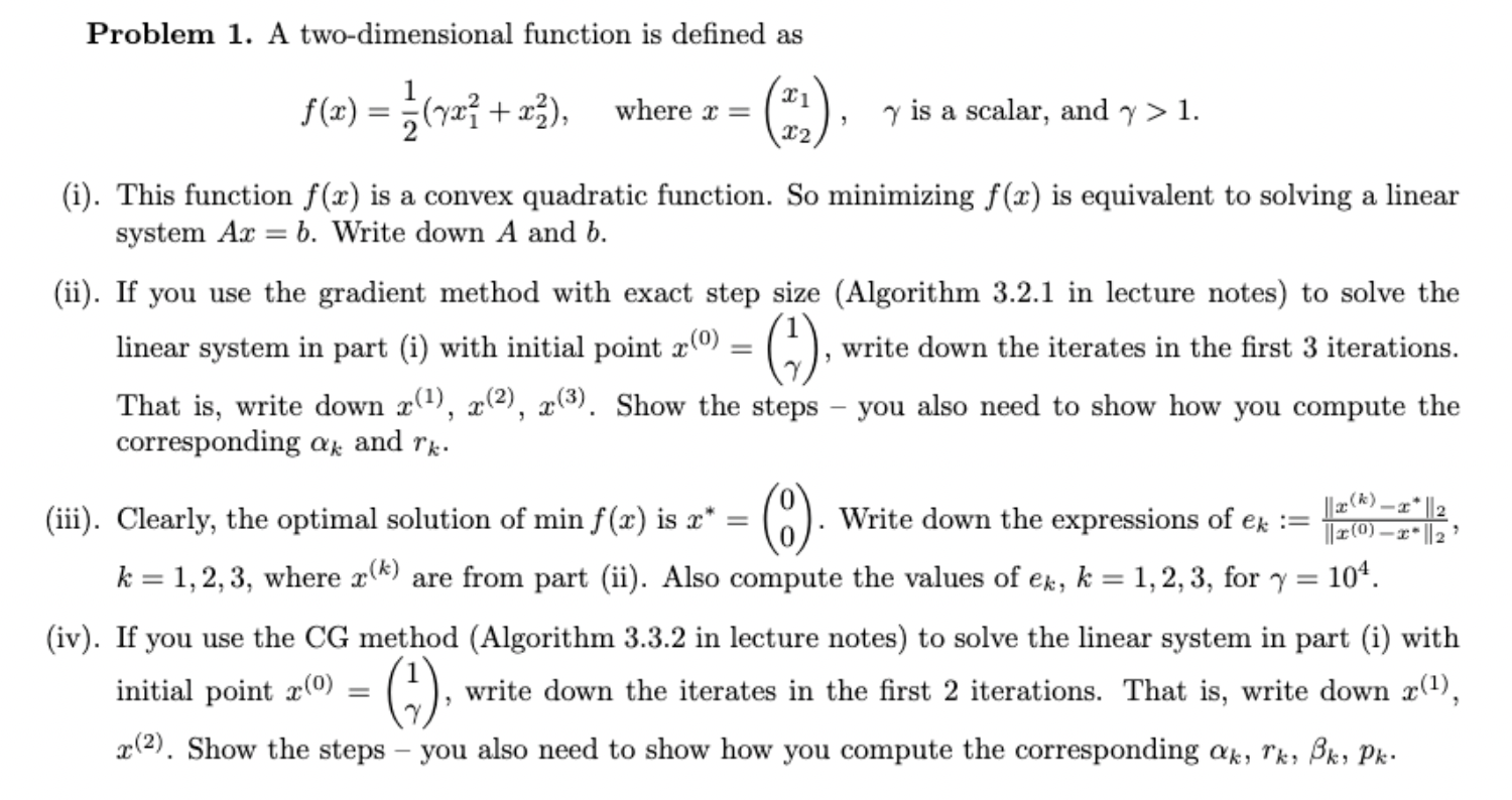 Solved Problem 1. A two-dimensional function is defined as | Chegg.com