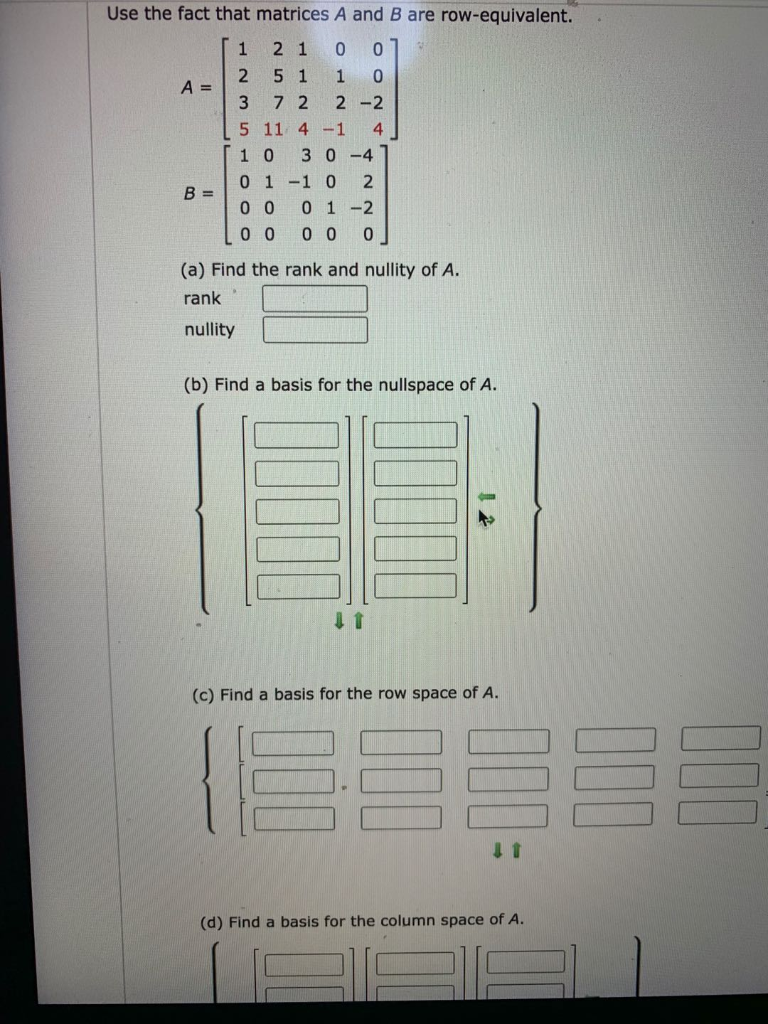 Solved Use the fact that matrices A and B are | Chegg.com