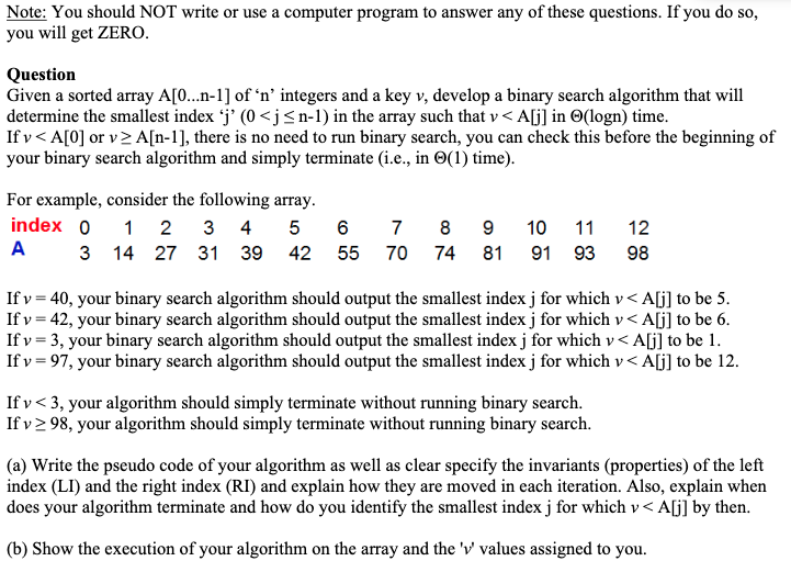 Solved Note: You should NOT write or use a computer program | Chegg.com