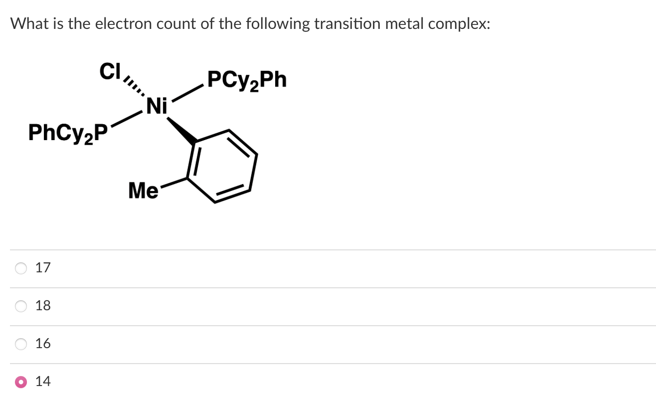 Solved What is the electron count of the following | Chegg.com