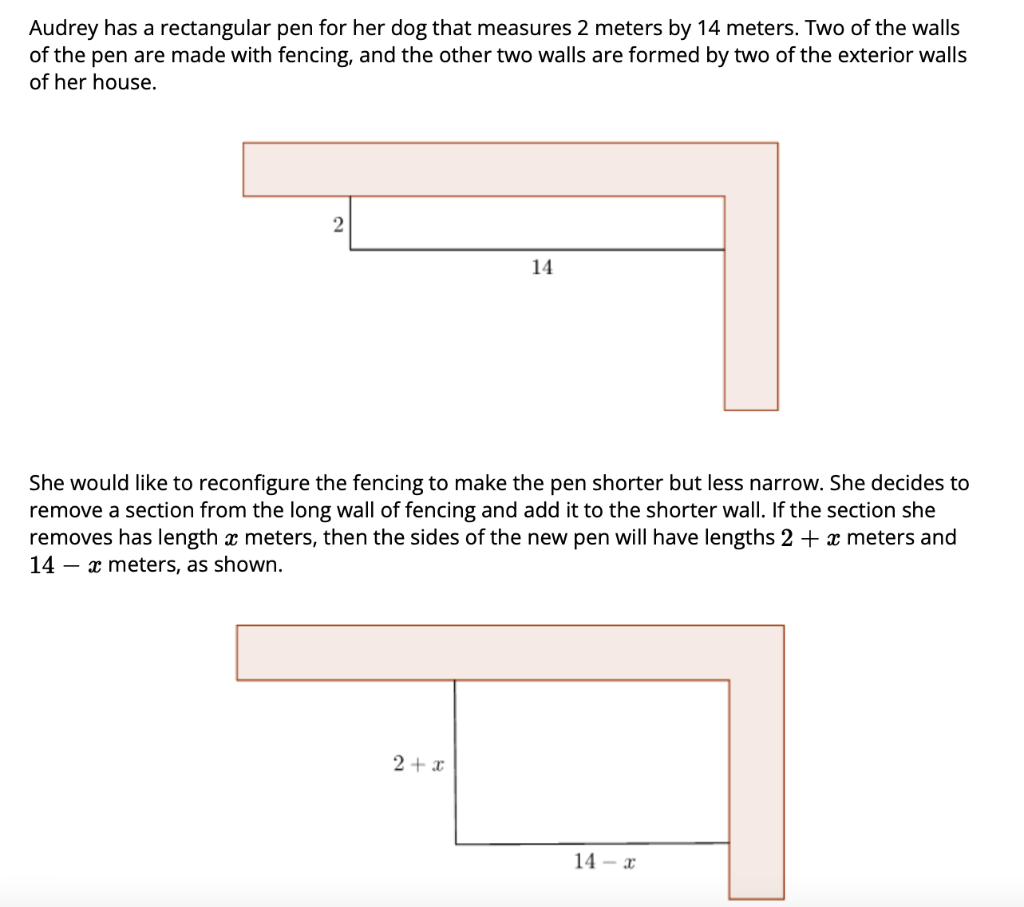 Solved Audrey has a rectangular pen for her dog that | Chegg.com