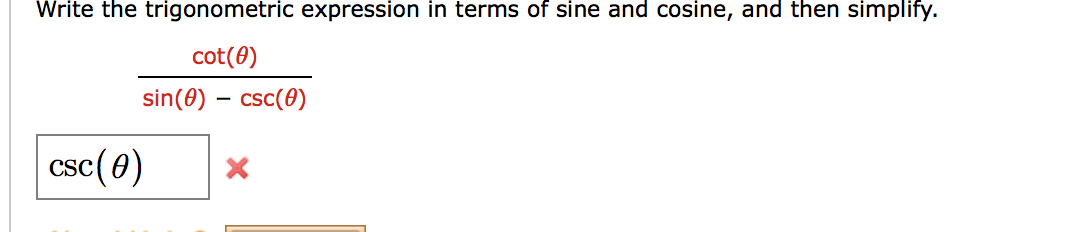 Solved Write the trigonometric expression in terms of sine | Chegg.com