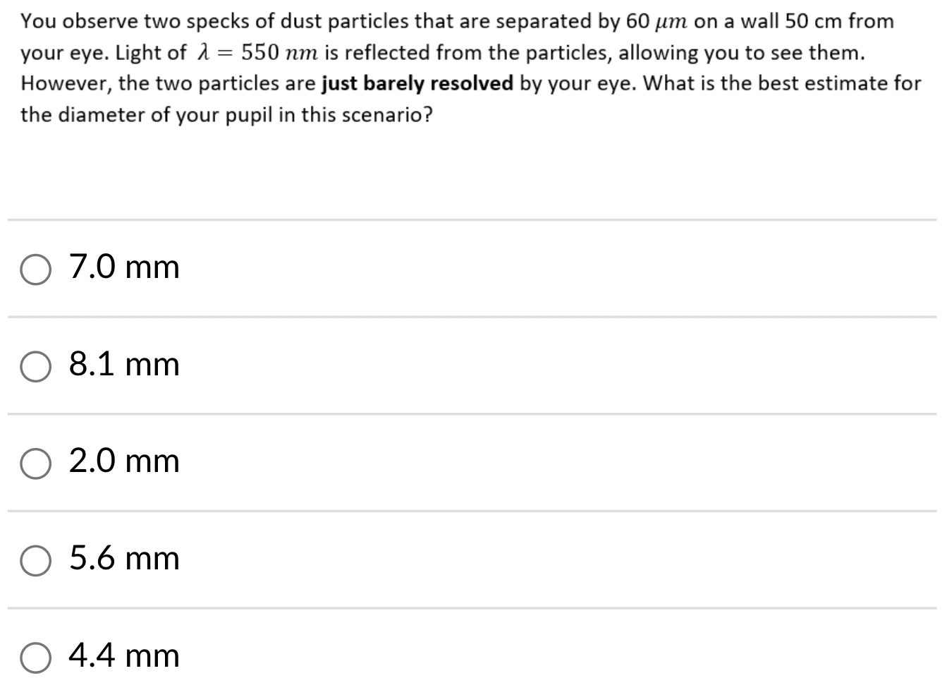 Solved You observe two specks of dust particles that are | Chegg.com