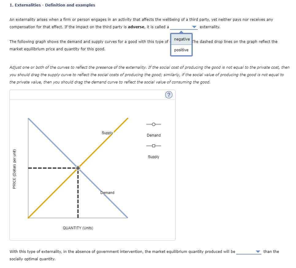 Solved 1. Externalities - Definition and examples An | Chegg.com