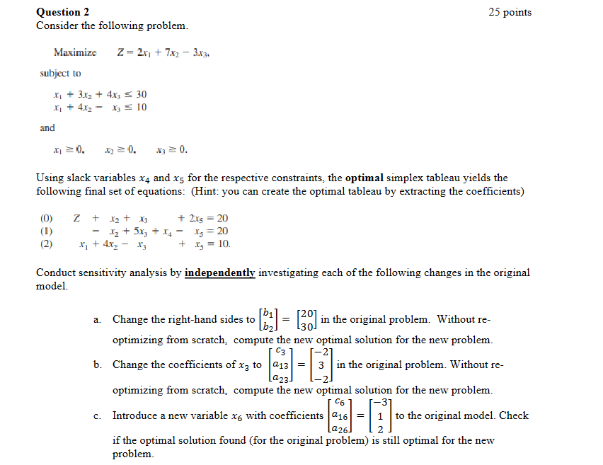 Solved Question 225 ﻿pointsConsider the following | Chegg.com