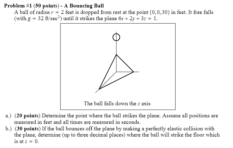 Solved Problem \#1 (50 points) - A Bouncing Ball A ball of | Chegg.com