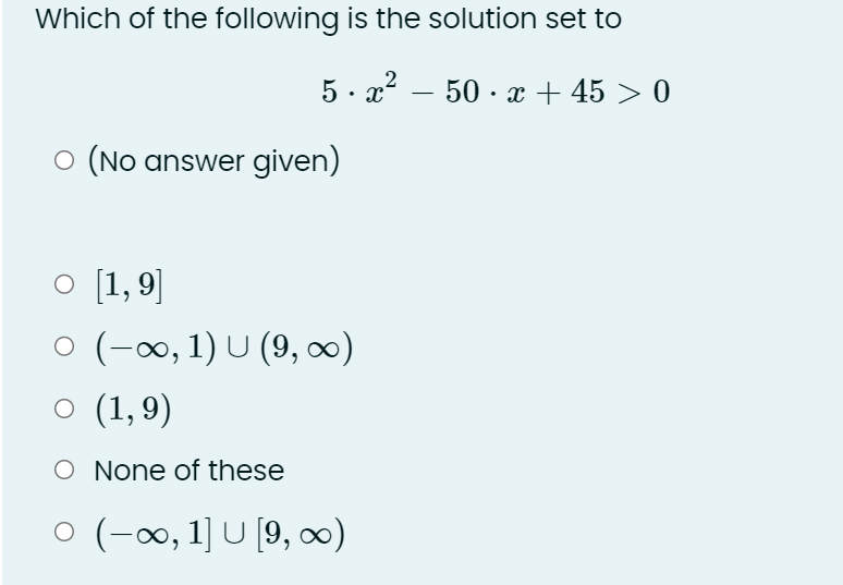 Solved Which of the following is the solution set to | Chegg.com