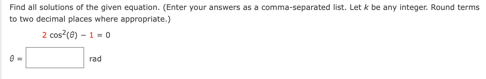 Solved Find all solutions of the given equation. (Enter your | Chegg.com