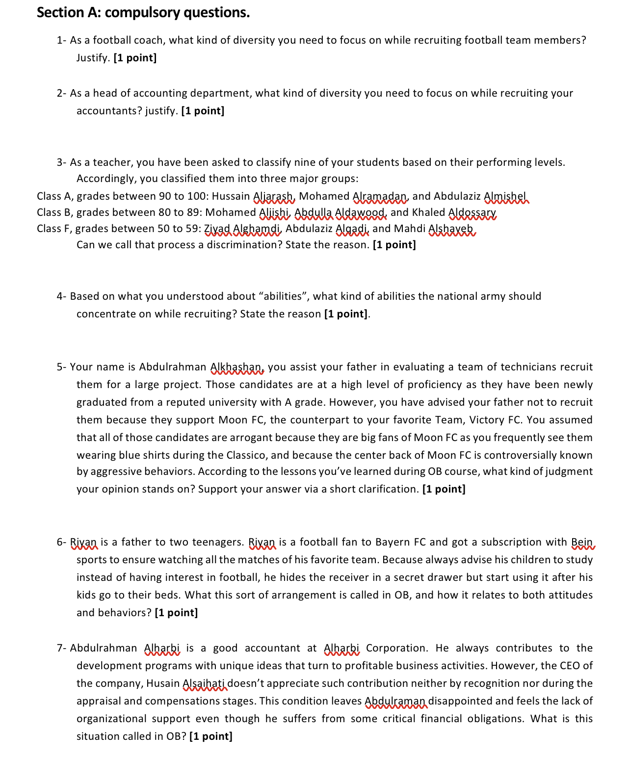 Solved Section A: compulsory questions.1- ﻿As a football | Chegg.com