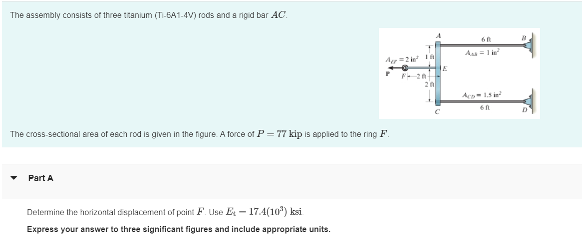 Solved The assembly consists of three titanium (Ti-6A1-4V) | Chegg.com
