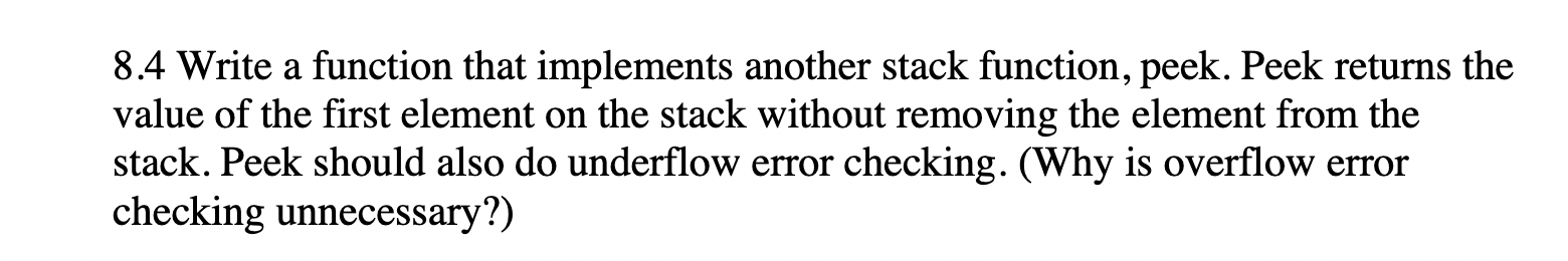 Solved 8.4 Write a function that implements another stack | Chegg.com