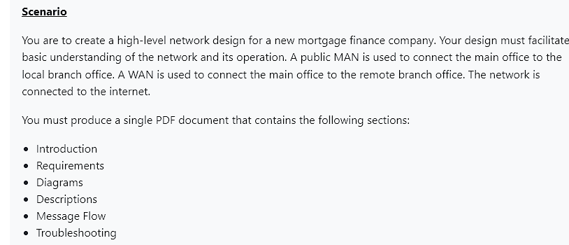 Solved You are to create a high-level network design for a | Chegg.com