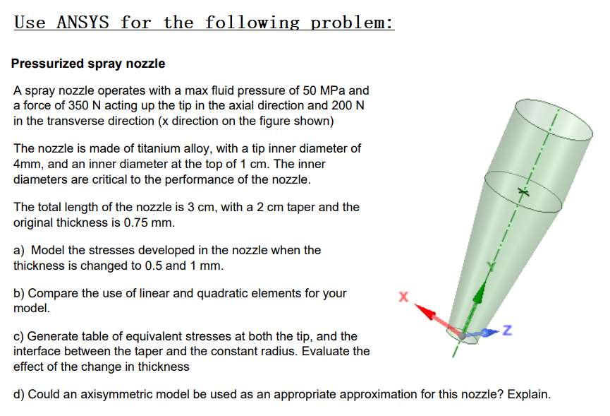 Solved Use ANSYS to solve the following problem shown in the | Chegg.com