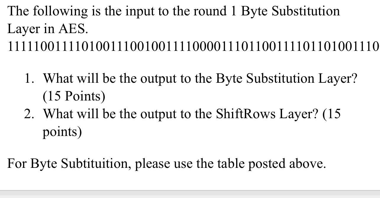 Solved S-Box: The s-box is designed to be resistant to known | Chegg.com
