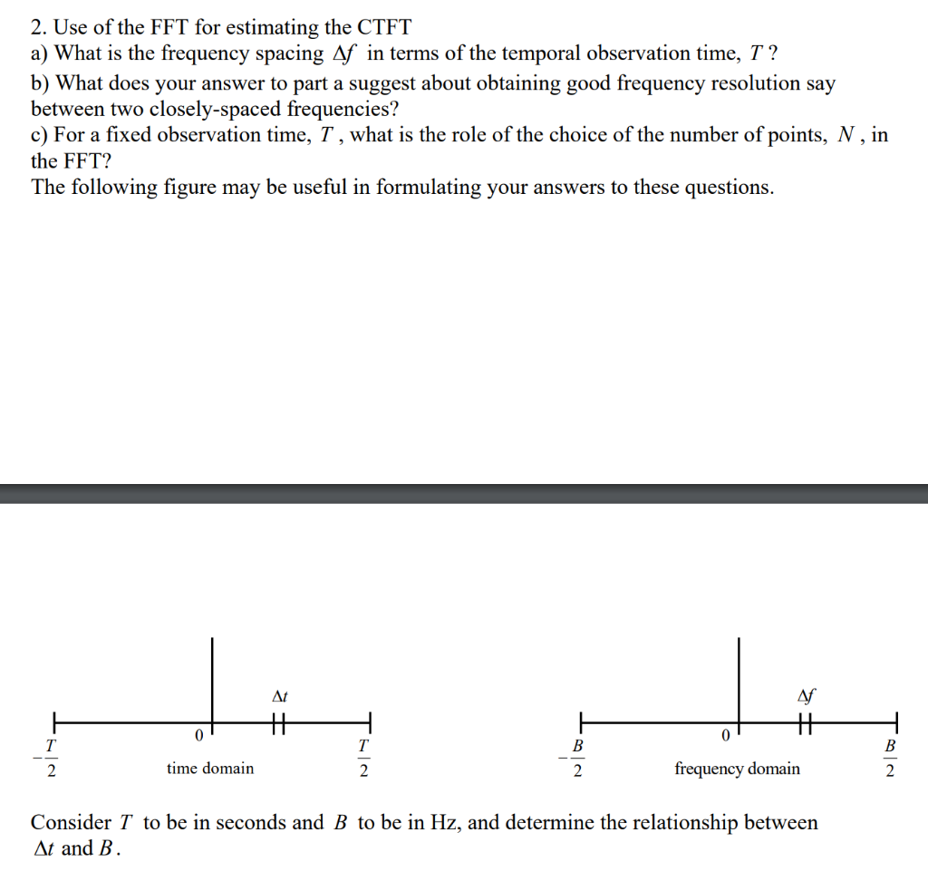 Solved 2. Use of the FFT for estimating the CTFT a) What is | Chegg.com