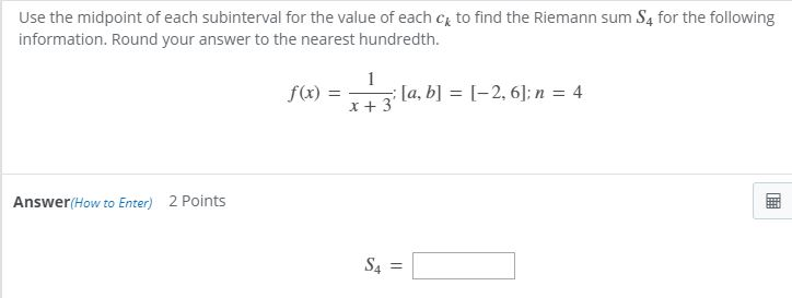 Solved Use the midpoint of each subinterval for the value of | Chegg.com