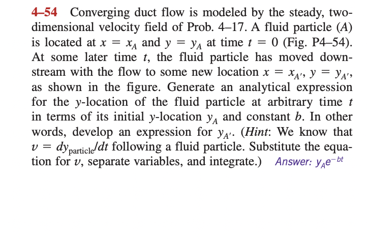4-54 ﻿Converging duct flow is modeled by the steady, | Chegg.com