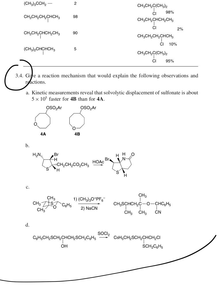 Solved (CH3)3CCH2 2 CH3CH2C(CH3)2 98% CI CH3CH2CHCH2CH3 Cl | Chegg.com
