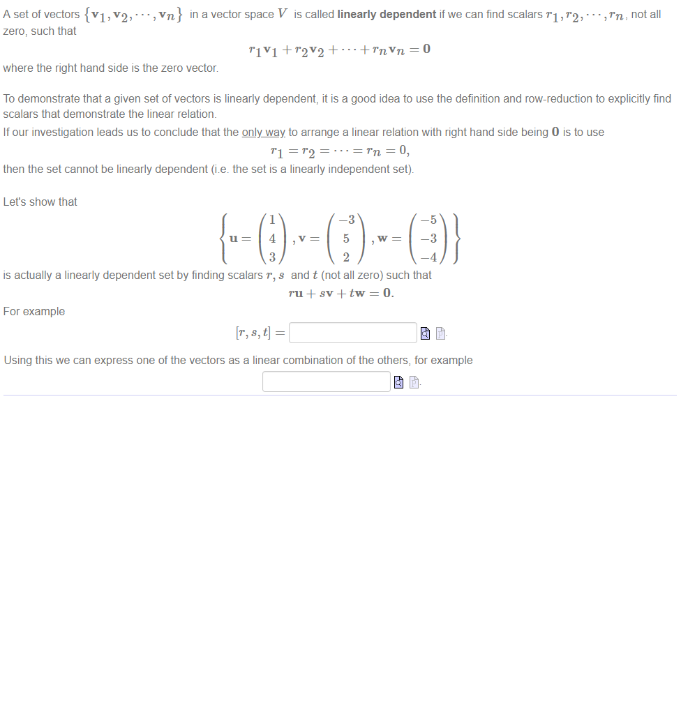 Solved A set of vectors {v1,v2,.., vn] in a vector space V | Chegg.com
