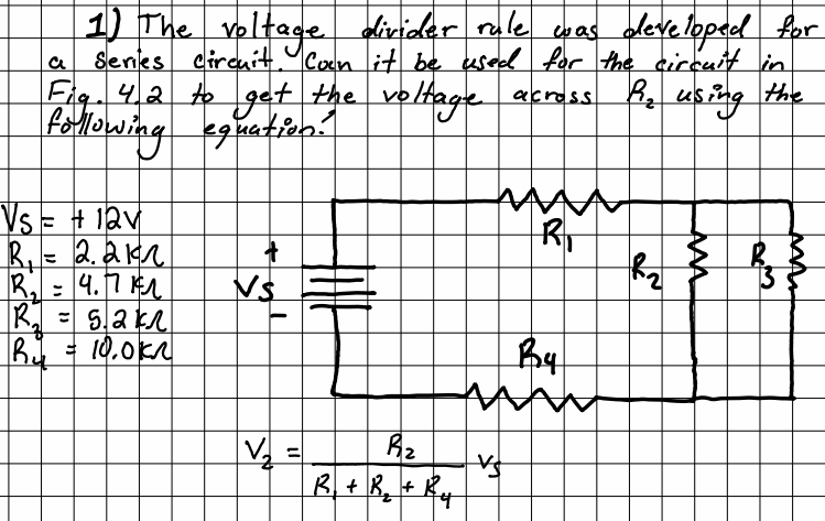 Solved a A 1) The voltage divider rule was developed for | Chegg.com