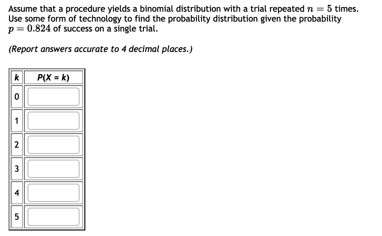Solved Assume that a procedure yields a binomial | Chegg.com