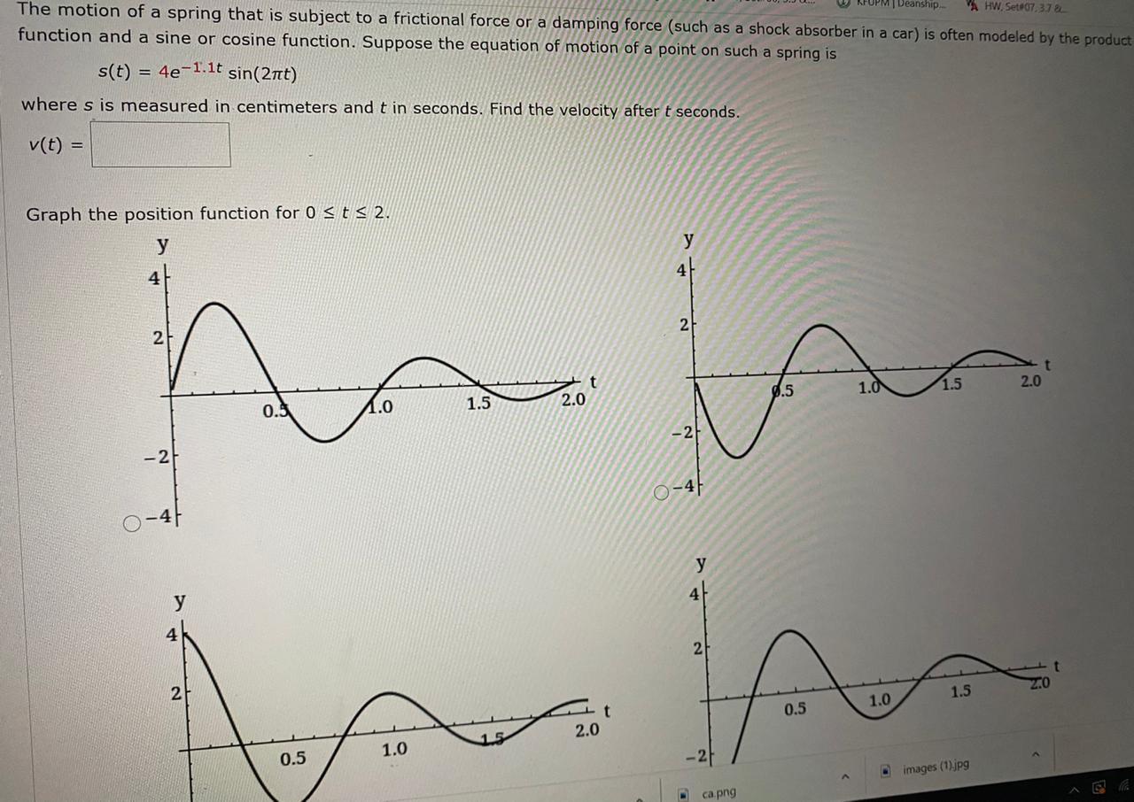 Solved Graph the velocity function for Osts 2. y 20 20 10 | Chegg.com