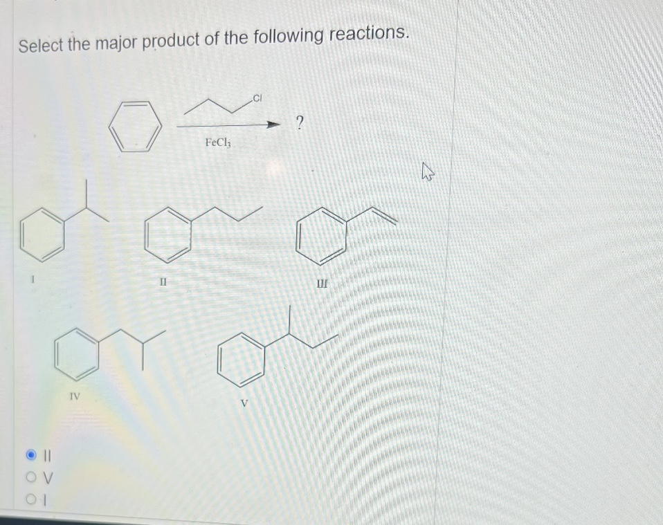 Solved Select the major product of the following reactions. | Chegg.com