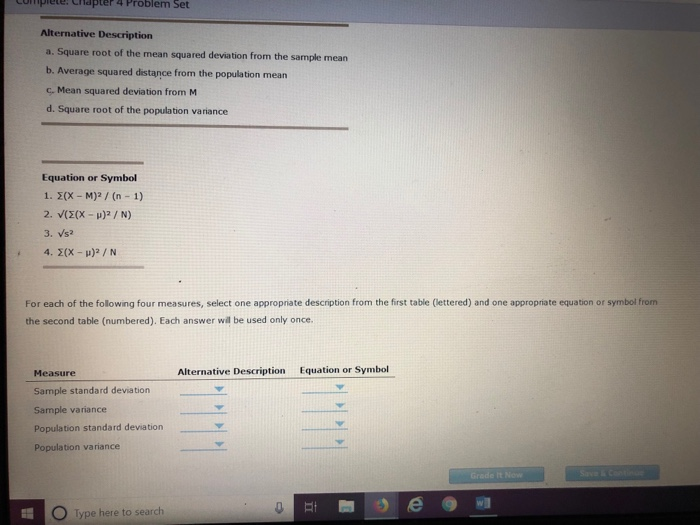 Solved omprete Clapter 4 Problem Set Alternative Description | Chegg.com