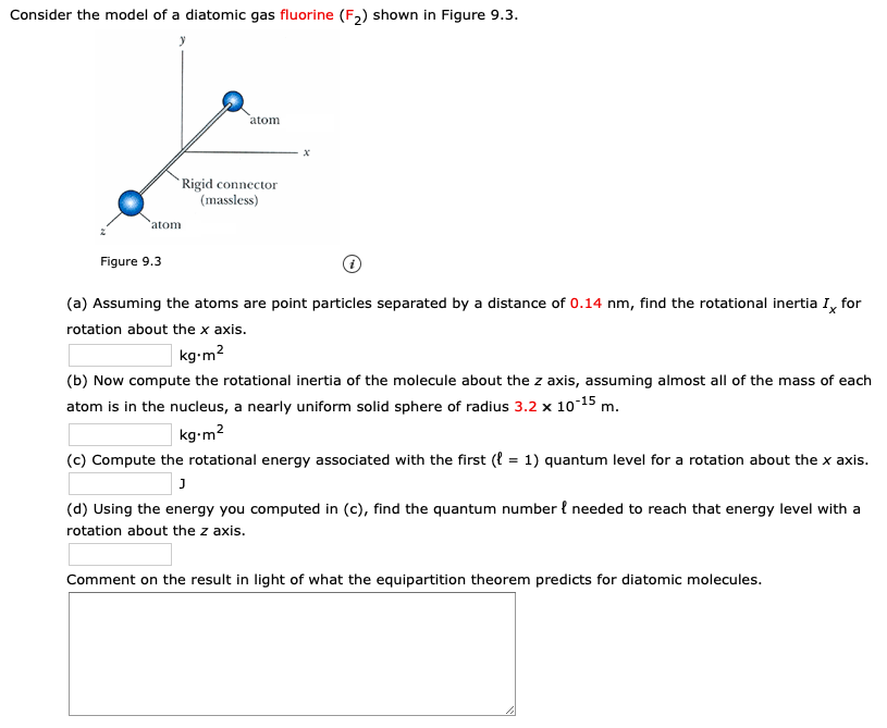 Solved Consider the model of a diatomic gas fluorine (F) | Chegg.com