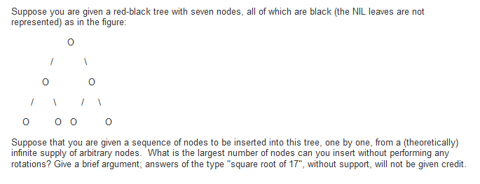 Solved Suppose you are given a red-black tree with seven | Chegg.com