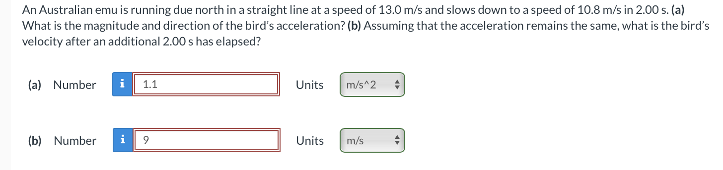 Solved An Australian emu is running due north in a straight | Chegg.com