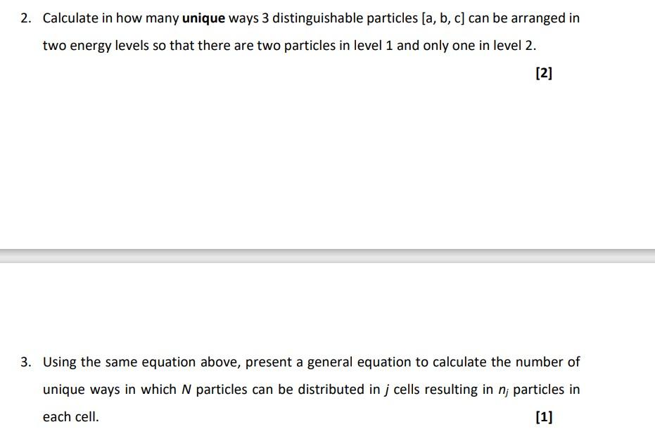 Solved 2. Calculate in how many unique ways 3 | Chegg.com