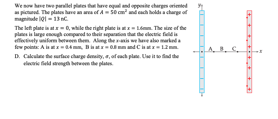 Solved We now have two parallel plates that have equal and | Chegg.com