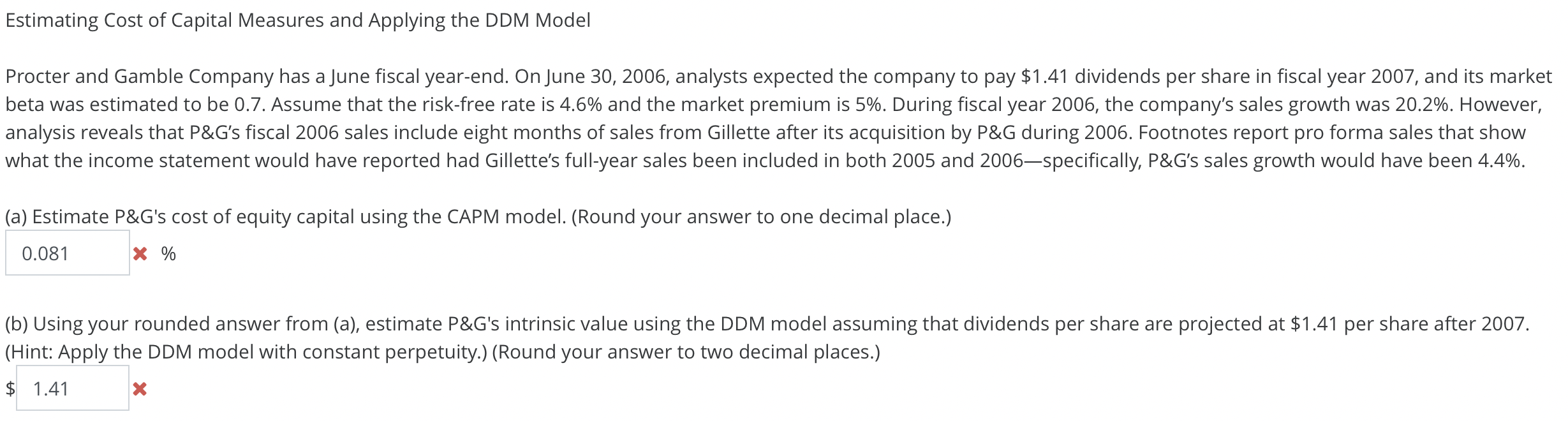Solved Estimating Cost of Capital Measures and Applying the | Chegg.com