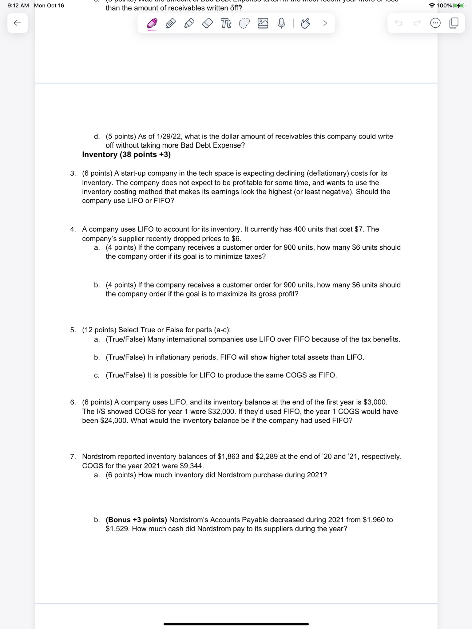 Solved Accounts Receivable (42 points) 1. Parachino's | Chegg.com