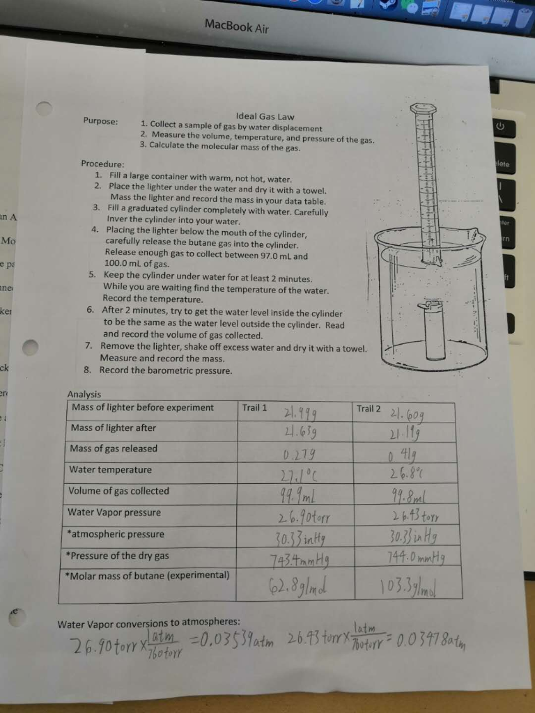 Solved I had a chemistry lab yesterday, but my teacher said | Chegg.com
