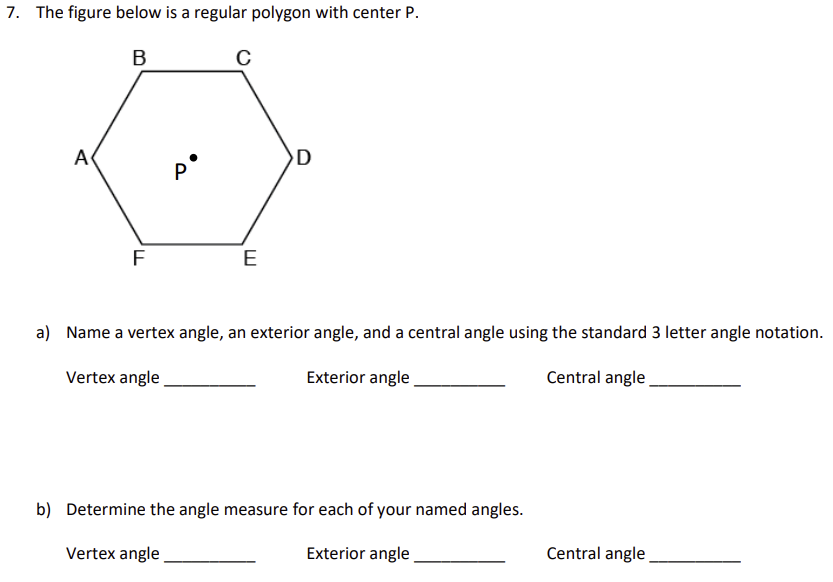 Central Angle Of A Regular Polygon