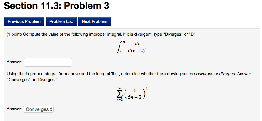 Solved Section 11.3: Problem 3 Previous Problem Problem List | Chegg.com