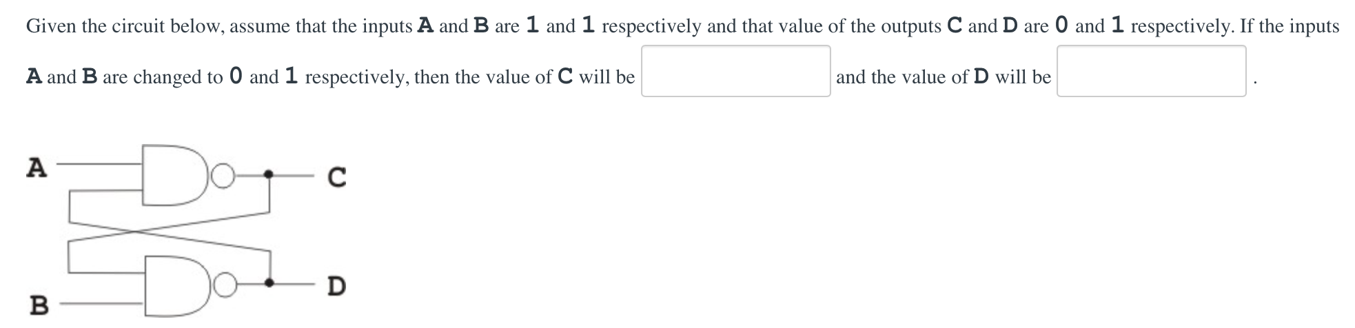 Solved Given the circuit below, assume that the inputs A and | Chegg.com
