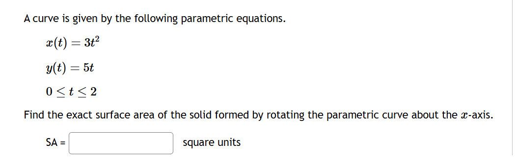 Solved A curve is ﻿given by ﻿the following parametric | Chegg.com