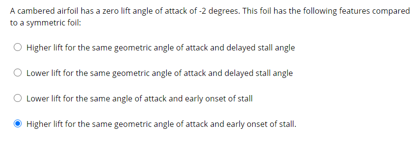 Solved A cambered airfoil has a zero lift angle of attack of | Chegg.com