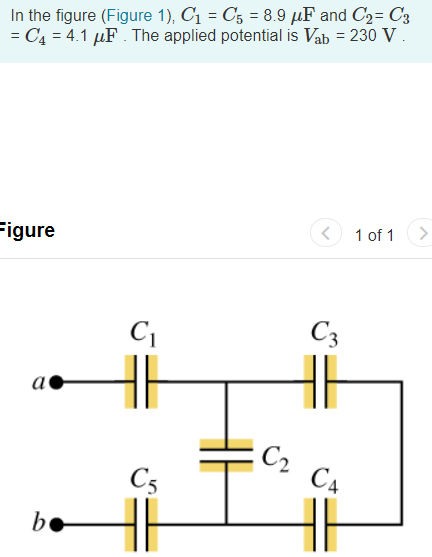 Solved In the figure (Figure 1), C1 = C5 = 8.9 uF and C = C3 | Chegg.com