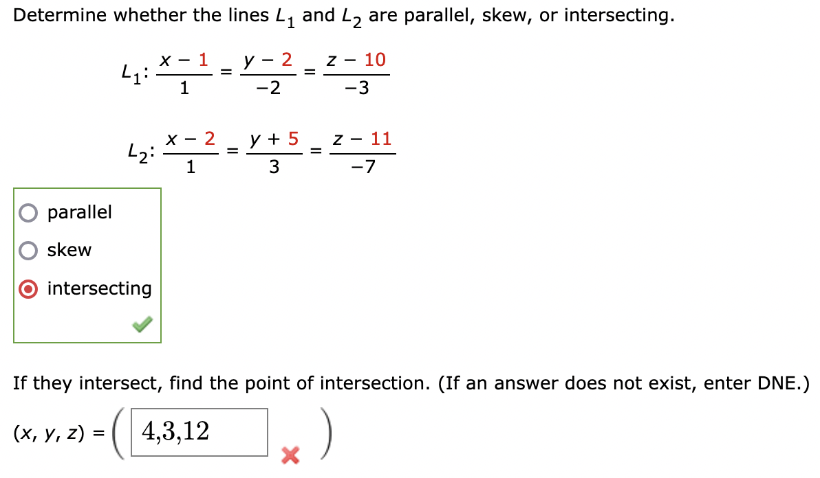 Solved Determine Whether The Lines L1 And L2 Are Parallel