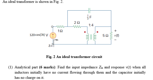 Solved An ideal transformer is shown in Fig. 2. 222 -www 122 | Chegg.com